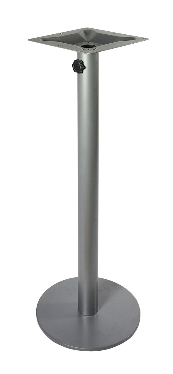 BFM Seating Margate Silver 20" Round Outdoor Dining Height Table Base | Wayfair